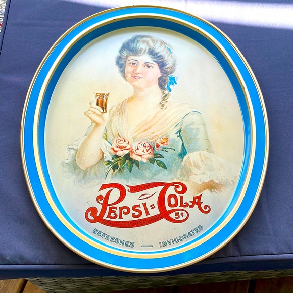 Pepsi | Dining | Vintage Oval Pepsi Cola Lady Tray | Poshmark